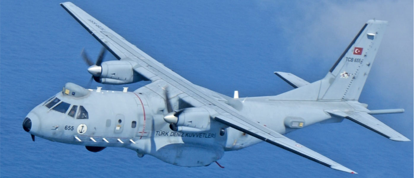 Turkish Coast Guard Command CN-235 fitted with Advent Marti C2 system - AGN
