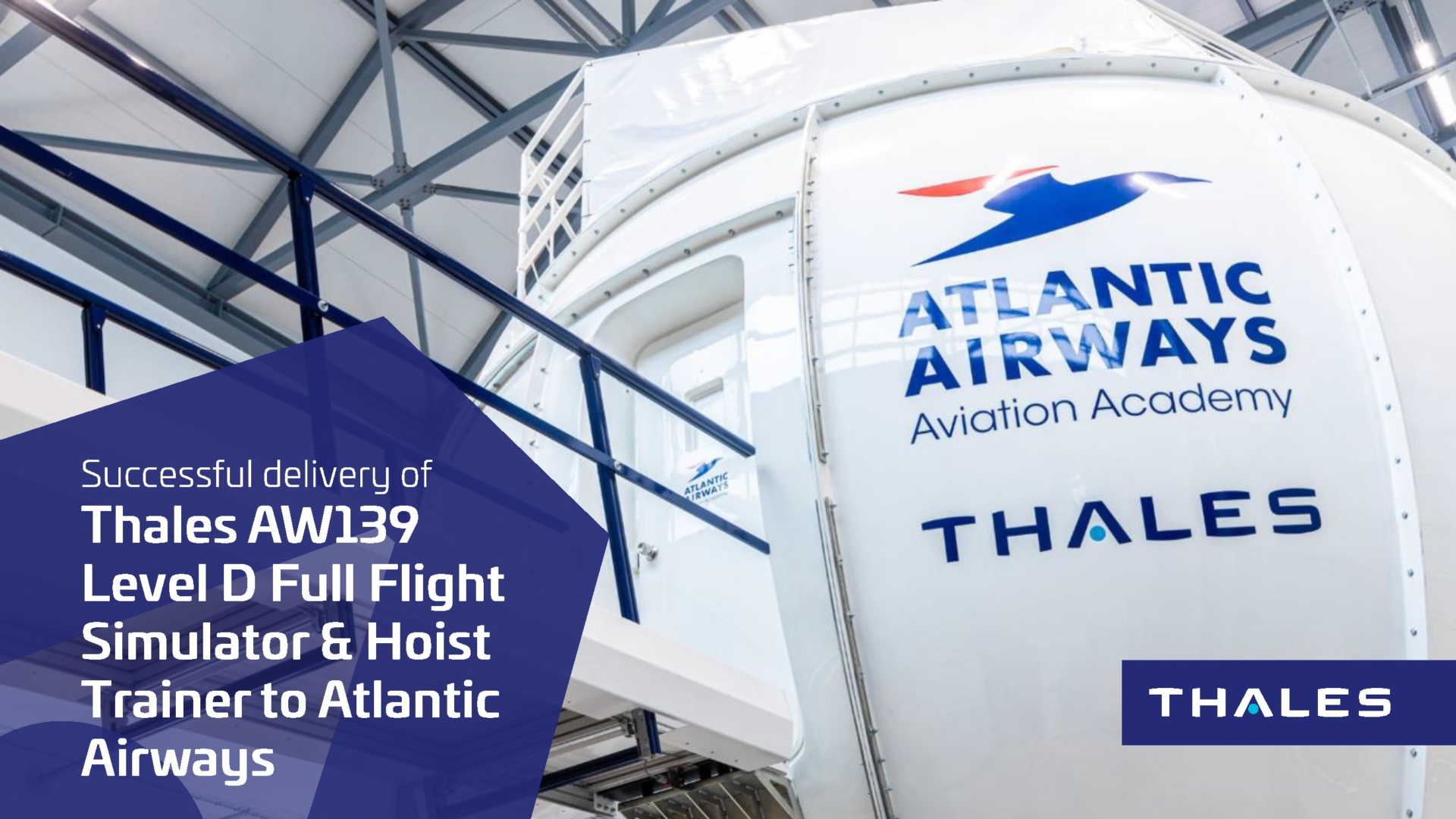 Thales Aerospace and Atlantic Airways introduce new AW139 Level D Full ...