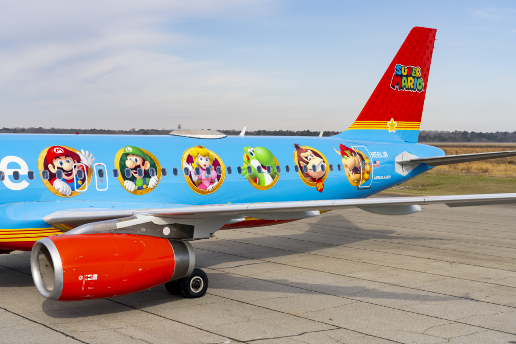 “Let’s-a-go” Super Mario livery for JetBlue A320