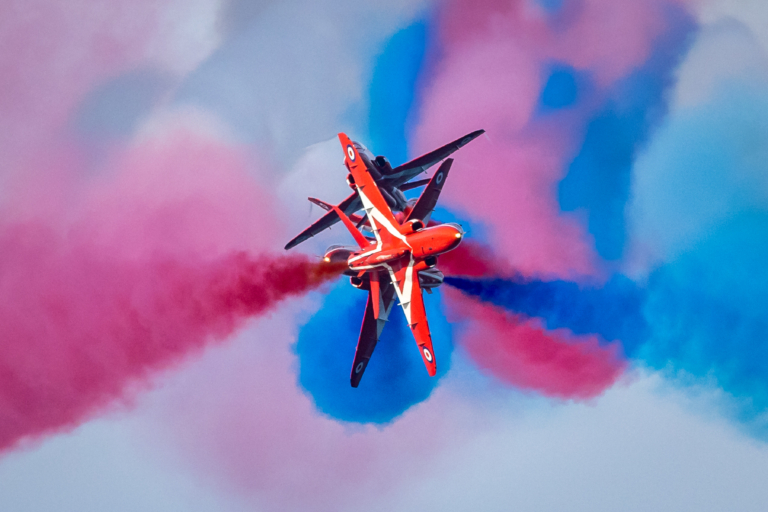 RAF Red Arrows display at RIAT will be 100% SAF-powered