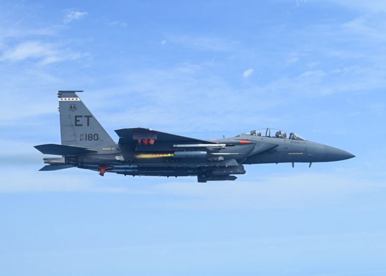F-15E Strike Eagles armed with APKWS II anti-drone rockets