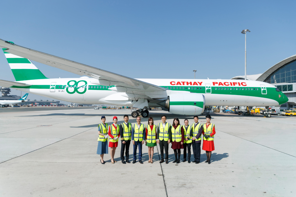Cathay Pacific marks 80 years with retro 'lettuce leaf sandwich' livery