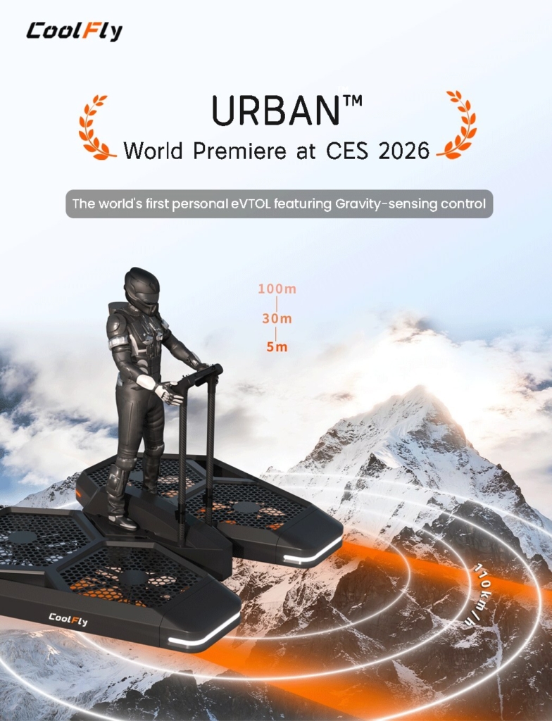 A stand up eVTOL? Coolfly's flying scooter debuts at CES 2026