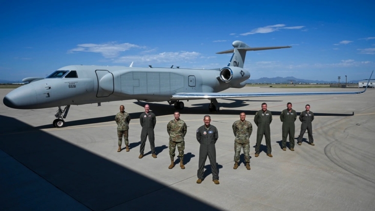 The US Air Force debuts EA-37B Compass Call aircraft in Europe
