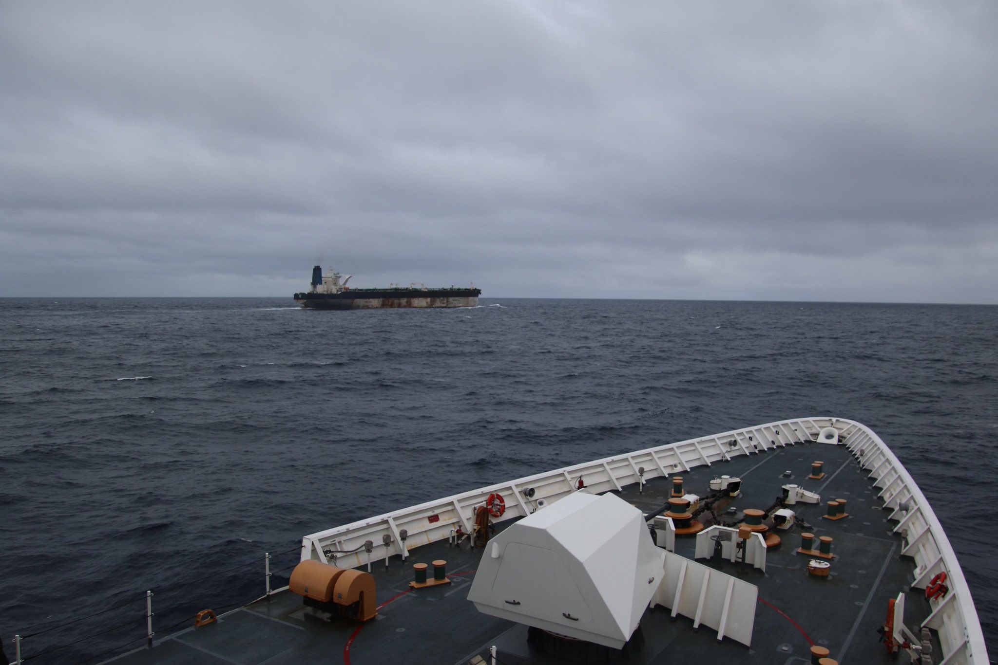 US and UK aircraft assist in the seizure of Russian oil tanker Bella 1
