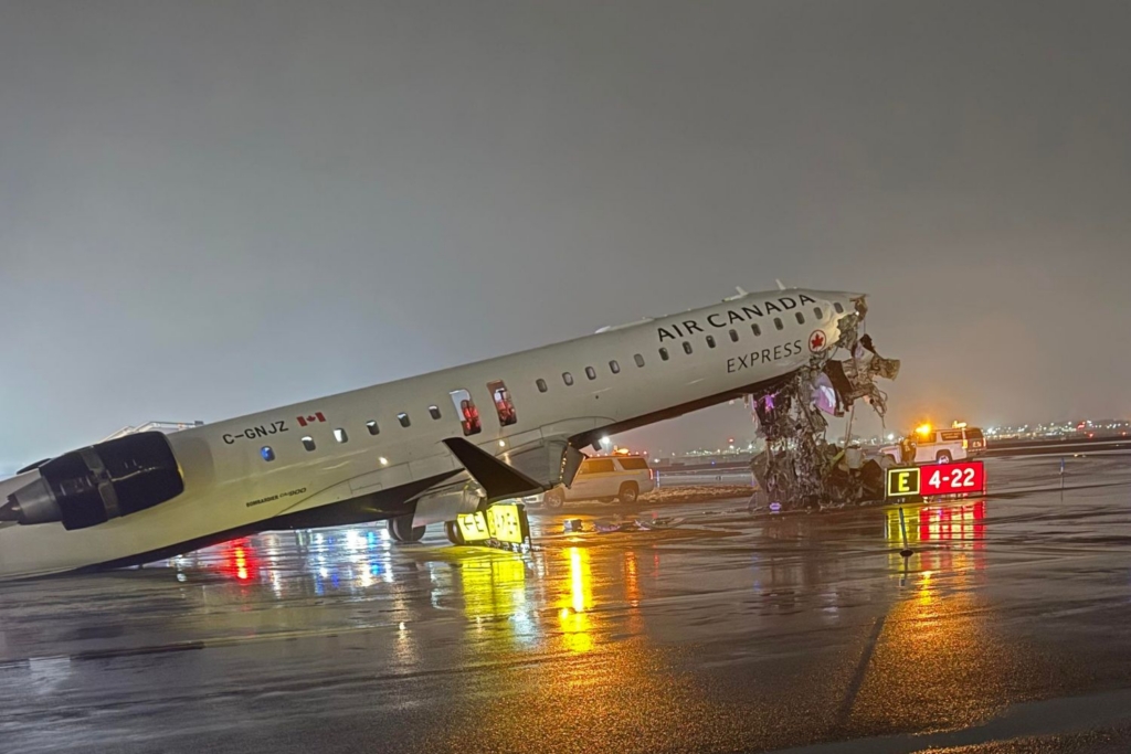 LaGuardia Airport closed after Air Canada aircraft crashes into fire truck